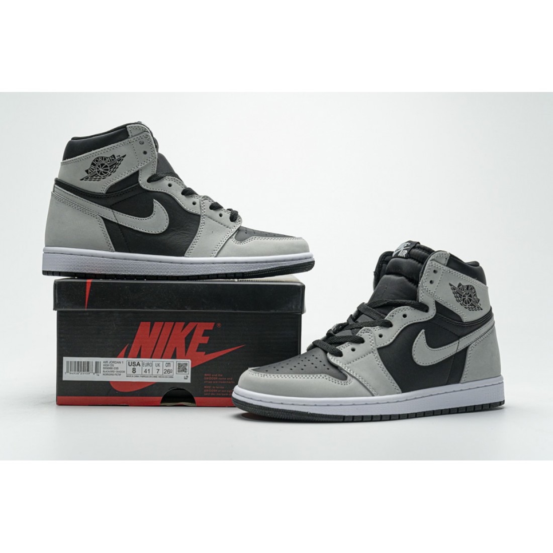 Nike Air Jordan 1 Shadow 2.0 Black Light Smoke Grey 555088-035