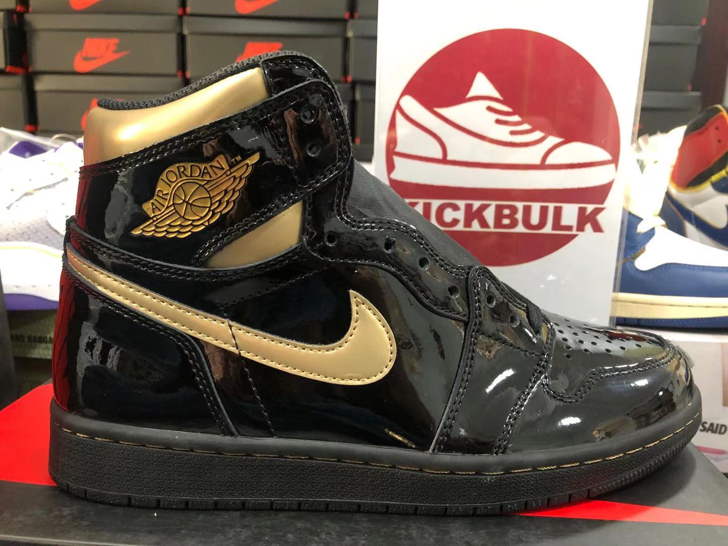 AIR JORDAN 1 HIGH OG 'BLACK GOLD' PATENT LEATHER 555088-032 Kickbulk ...