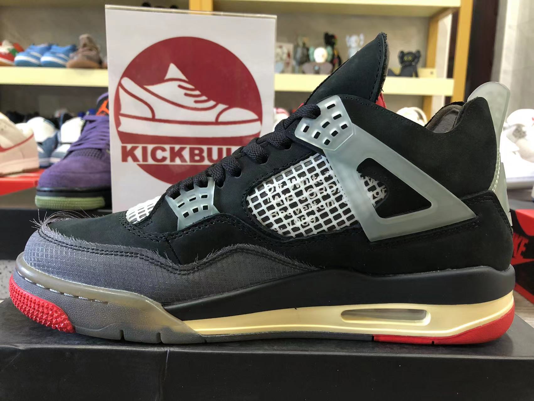 OFF-White x Air Jordan 4 Bred BLACK/RED CV9388-001 Kickbulk Sneaker ...