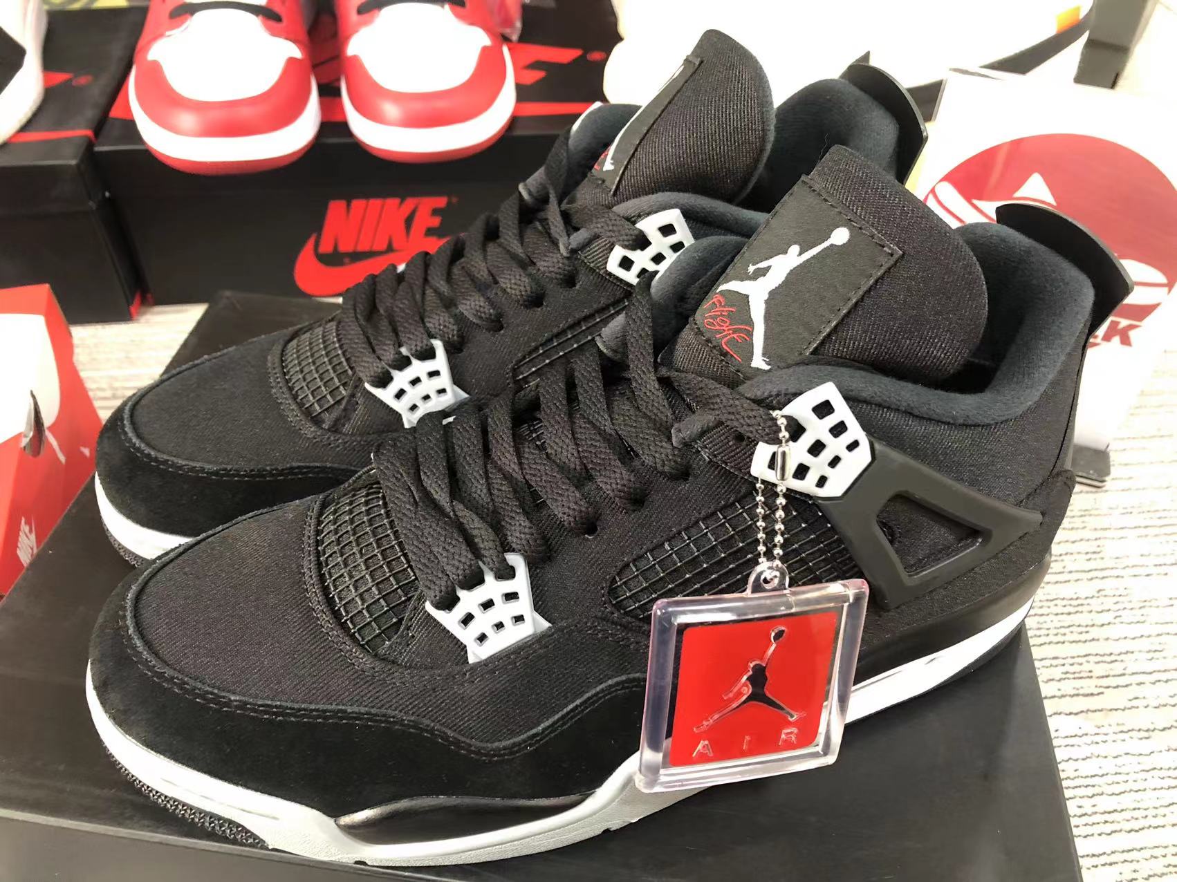 AIR JORDAN 4 RETRO 'BLACK CANVAS' 2022 DH7138-006 Kickbulk Sneaker ...