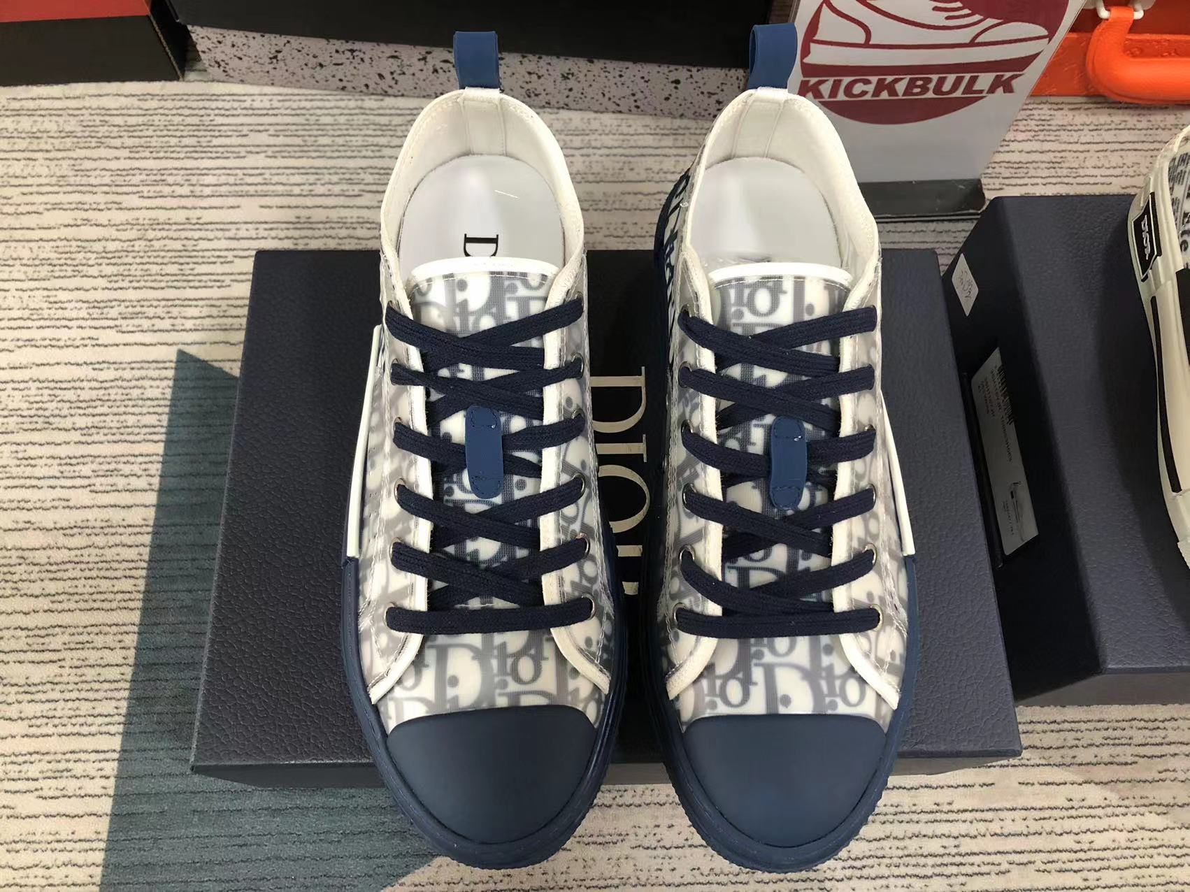 Dior B23 HT Oblique Transparency LOW T00962H565 White Blue Kickbulk ...