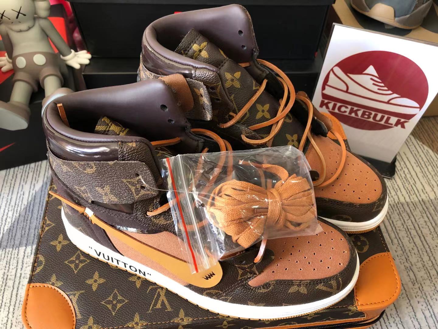LOUIS VUITTON X NIKE AIR JORDAN 1 High KickBulk Sneaker Shoes Mobile ...